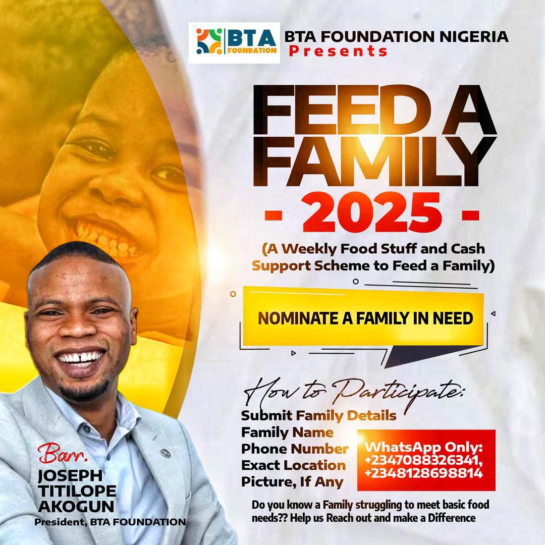 BTA Foundation Releases Modalities For "Help A Family" Support Initiative 2025