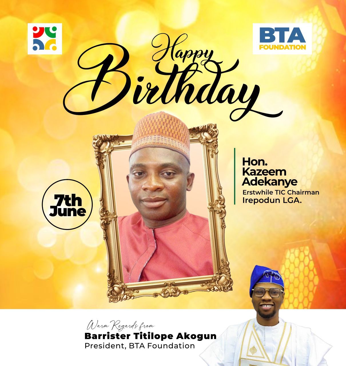 Amofin Akogun Greets an Astute Bridge Builder; Hon Kazeem Adekanye On ...